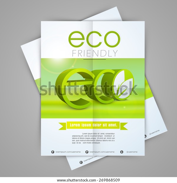 One Page Flyer Design Ecology Nature Stock Vector (Royalty Free) 269868509