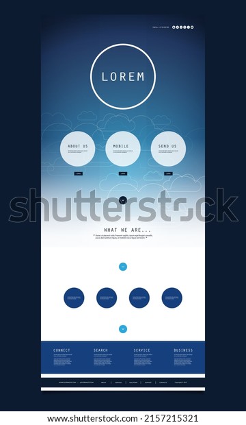 One Page Website App Ui Template Stock Vector (Royalty Free) 2157215321 ...
