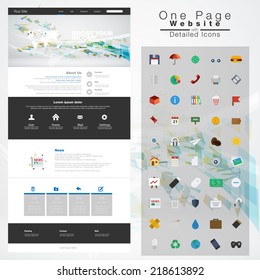 One Page Website Design Template All Stock Vector (Royalty Free ...