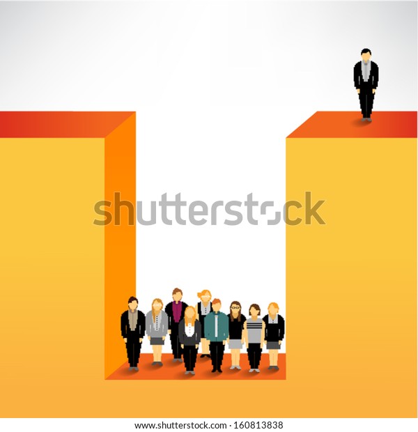 One People Versus Many People Conceptual Stock Vector (Royalty Free ...
