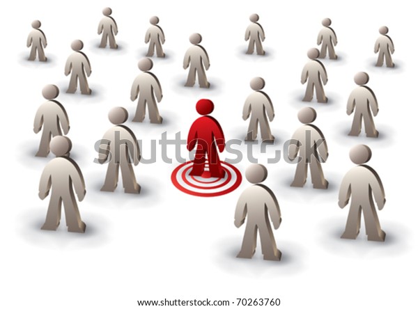 One Person Targeted Among Crowd Stock Vector (Royalty Free) 70263760