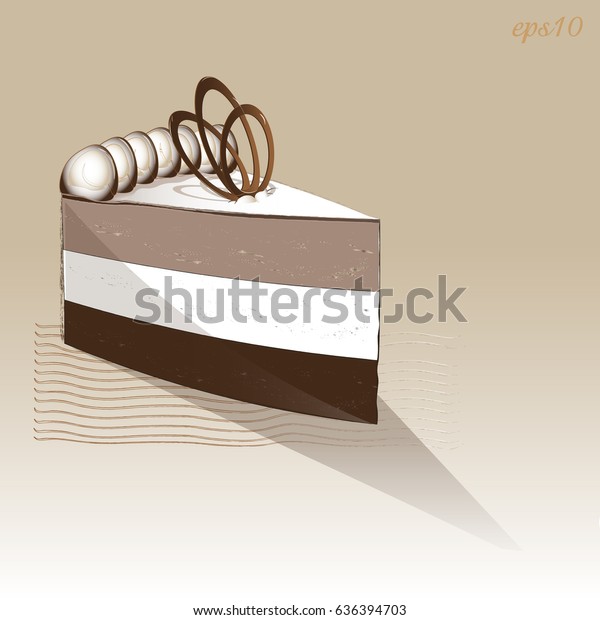 One Piece Chocolate Souffle Cake Dessert Stock Vector (Royalty Free ...