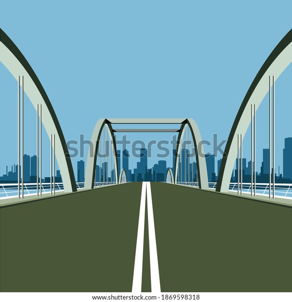 One point perspective Bridge Hatirjheel Dhaka City Bangladesh