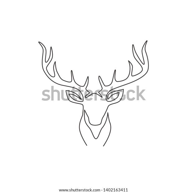 One Single Line Drawing Adorable Head Stock Vector (Royalty Free ...
