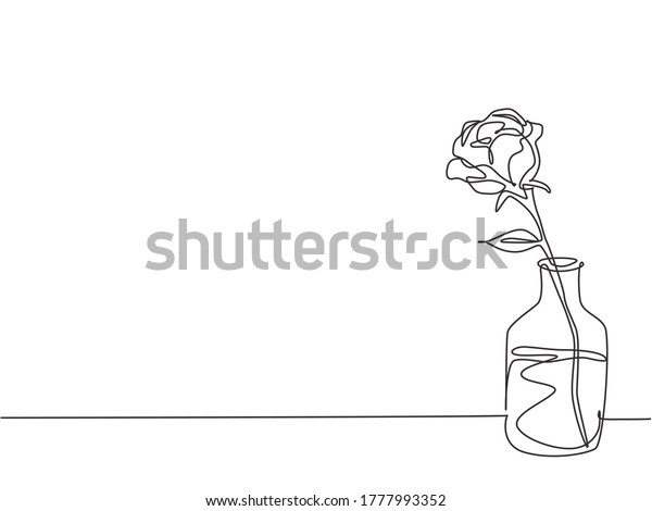 One Single Line Drawing Beautiful Fresh Stock Vector (Royalty Free ...