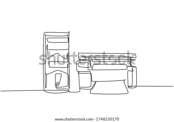 One Single Line Drawing Cpu Computer Stock Vector (Royalty Free ...