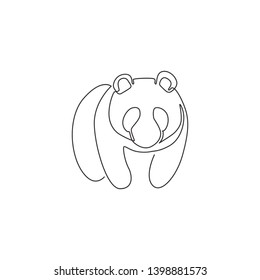One Single Line Drawing Cute Panda Stock Vector (Royalty Free) 1398881573