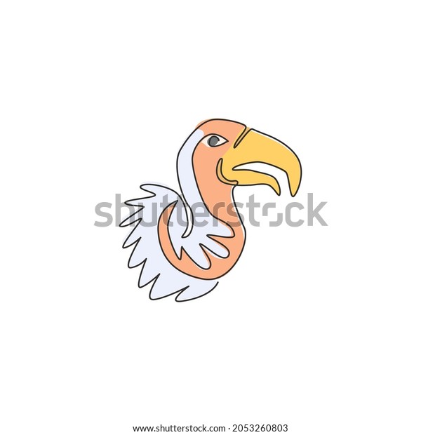One Single Line Drawing Large Vulture Stock Vector (Royalty Free ...