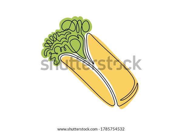 One Single Line Drawing Mexican Burritos Stock Vector (Royalty Free ...