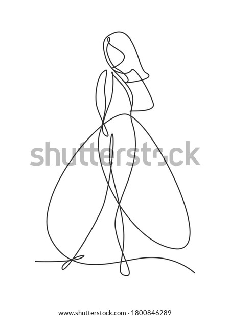 One Single Line Drawing Minimalist Beauty Stock Vector (Royalty Free ...