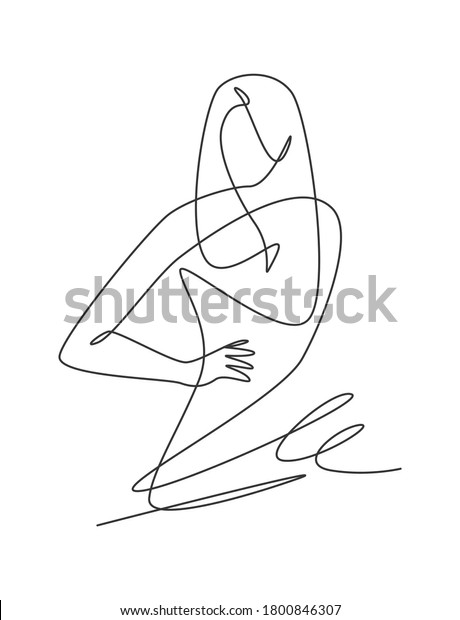 One Single Line Drawing Minimalist Beauty Stock Vector (Royalty Free ...