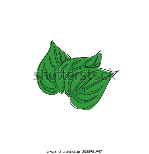 One Single Line Drawing Pile Healthy Stock Vector (Royalty Free ...