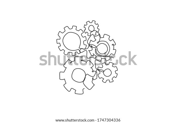 One Single Line Drawing Round Metal Stock Vector (Royalty Free ...