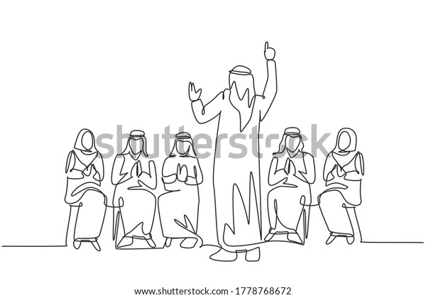 One Single Line Drawing Young Happy Stock Vector (Royalty Free ...