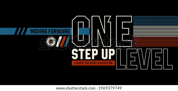 One Step Level Modern Stylish Typography Stock Vector (Royalty Free ...