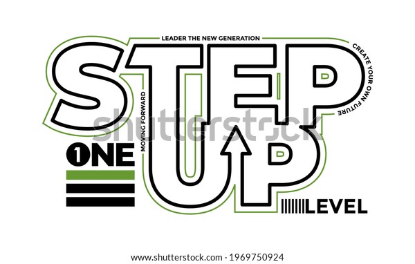 One Step Level Modern Stylish Typography Stock Vector (Royalty Free ...