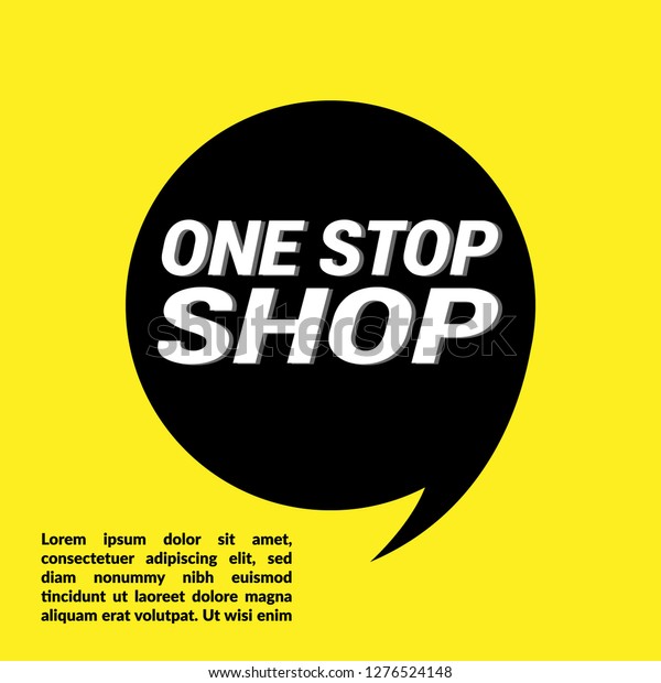 One Stop Shop Sign Labelspeech Bubblestickerdesigned: เวกเตอร์สต็อก ...