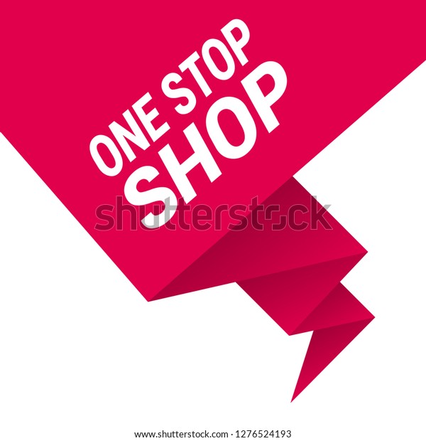 One Stop Shop Sign Labelspeech Bubblestickerdesigned Stock Vector ...
