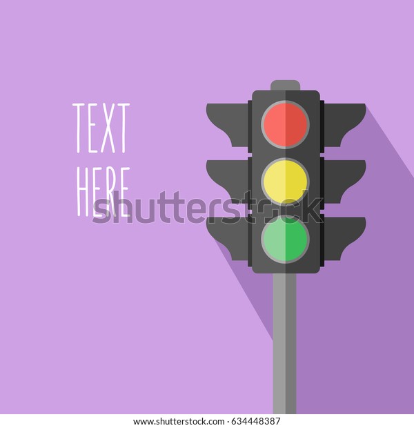 One Traffic Light Sign Flat Design Stock Vector (Royalty Free) 634448387