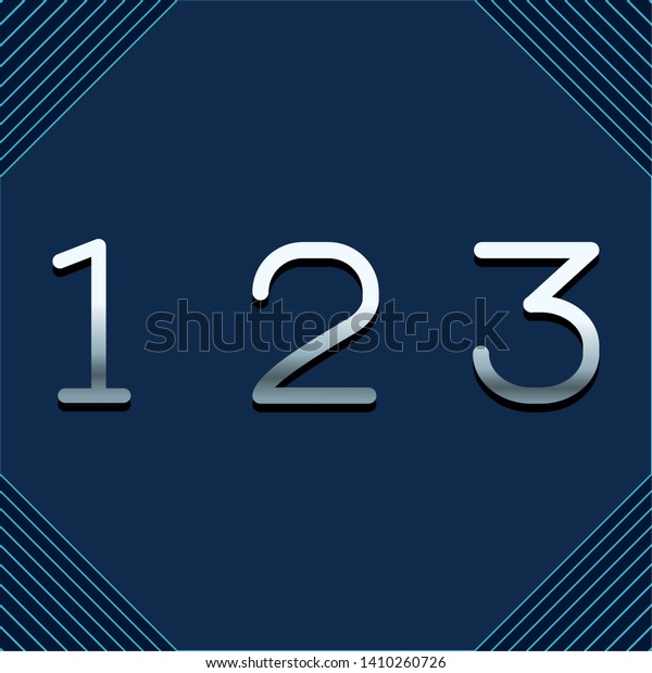 One Two Three Number Metallic Font Stock Vector (Royalty Free ...