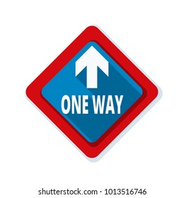One Way Front Arrow Sign Illustration Stock Vector (Royalty Free ...