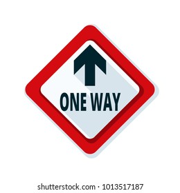 One Way Front Arrow Sign Illustration Stock Vector (Royalty Free ...