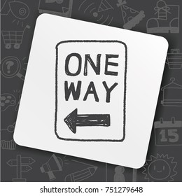 One Way Sign Doodle Stock Vector (Royalty Free) 751279648 | Shutterstock