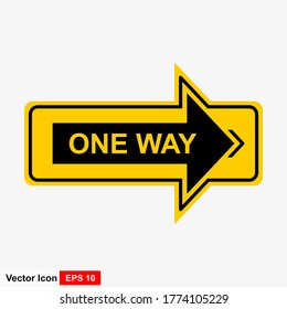One Way Sign Vector Illustration Stock Vector (Royalty Free) 1774105229 ...