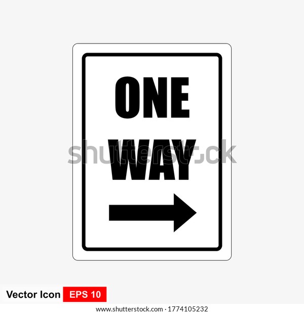 One Way Sign Vector Illustration Stock Vector (Royalty Free) 1774105232 ...