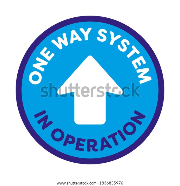 One Way System Opeartion One Way Stock Vector (Royalty Free) 1836855976