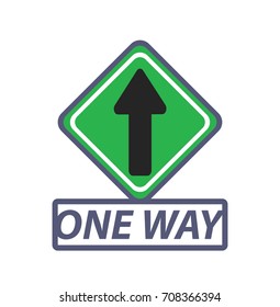 One Way Traffic Sign Stock Vector (Royalty Free) 708366394 | Shutterstock