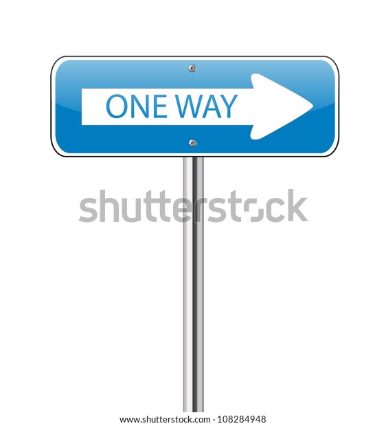 One Way Traffic Sign On White Stock Vector (Royalty Free) 108284948 ...