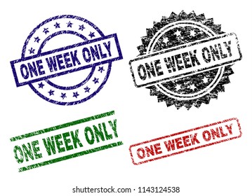 One Week Only Seal Prints Distress: vector de stock (libre de regalías ...