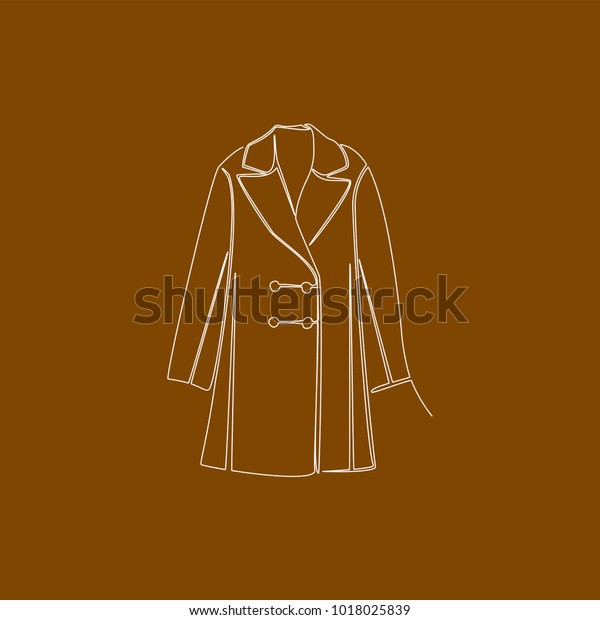 One White Line Hand Draw Coat Stock Vector (Royalty Free) 1018025839 ...