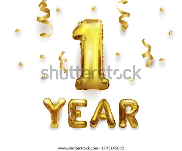 One Year Birth Number 1 Flying Stock Vector (Royalty Free) 1793145892 ...