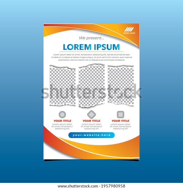 Onesided Business Brochure Template 3 Picture Stock Vector (Royalty ...