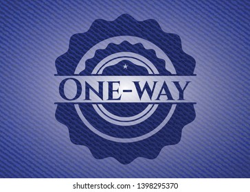 Oneway Emblem Jean Background Vector Illustration Stock Vector (Royalty ...