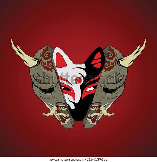 Vektor Stok Oni Devil Kitsune Traditional Japanese Demon (Tanpa Royalti) 2164139653 | Shutterstock