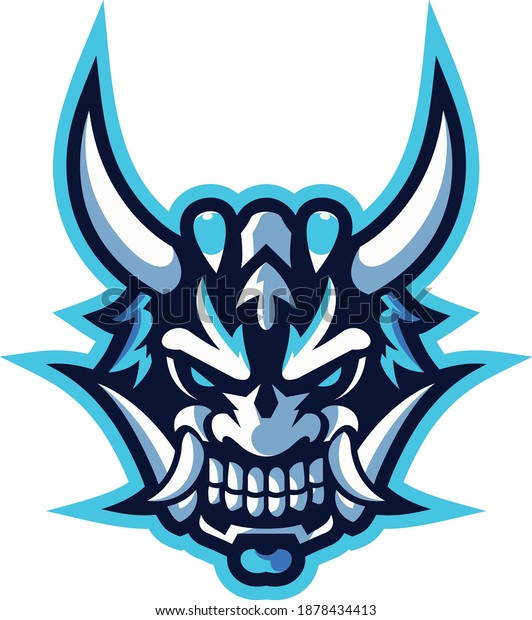 Oni Mask Mascot Logo Design Stock Vector (Royalty Free) 1878434413 ...