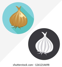 Onion Flat Vector Icon Illustration Black Stock Vector (Royalty Free ...