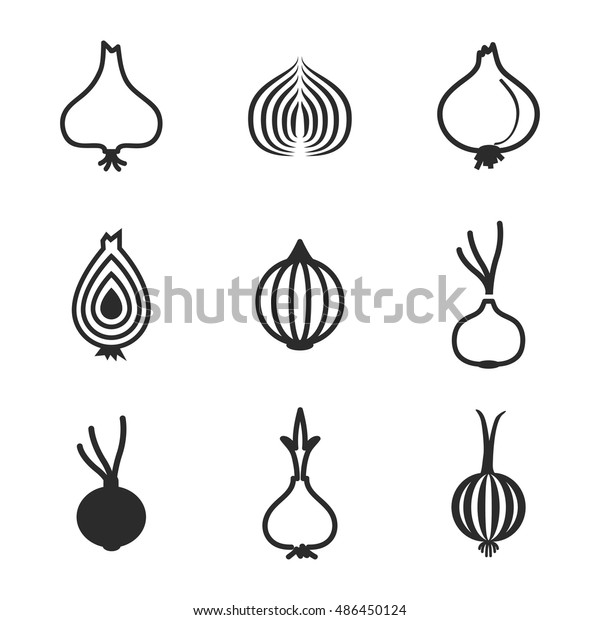 Onion Vector Icons Simple Illustration Set Stock Vector (Royalty Free ...
