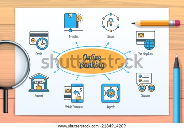 Online Banking Chart Icons Keywords Deposit: เวกเตอร์สต็อก (ปลอดค่า ...