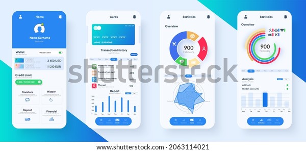 Online Banking Ui Ux Gui Kit Stock Vector (Royalty Free) 2063114021 ...