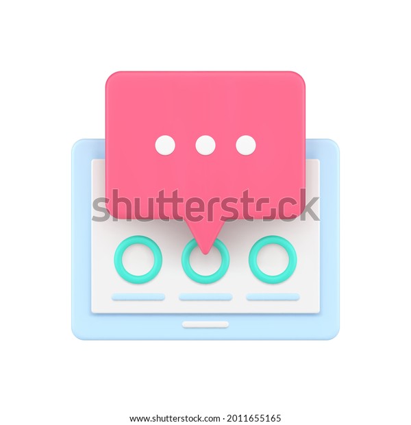 Online Chat 3d Icon Red Conversation Stock Vector (Royalty Free ...