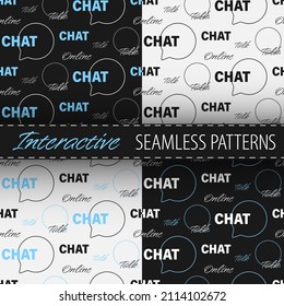 Online Chat Lettering Vector Seamless Patterns Stock Vector (Royalty ...