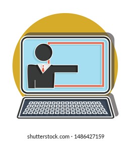 Online Consult Concept On White Background Stock Vector (Royalty Free ...