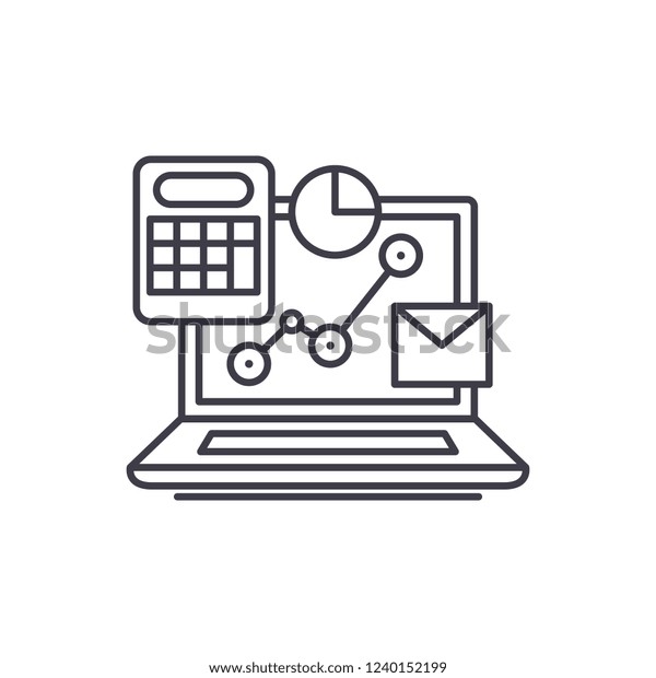 Online Control System Line Icon Concept Stock Vector (Royalty Free ...