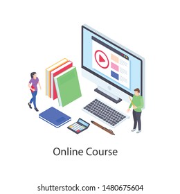 Online Course Illustration Vector Design Stock Vector (Royalty Free ...