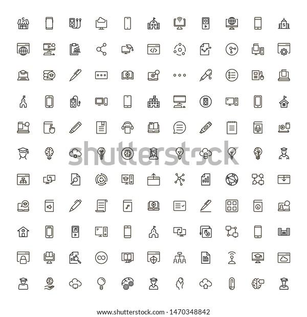 Ensemble d'icônes de ligne de cours : image vectorielle de stock (libre ...