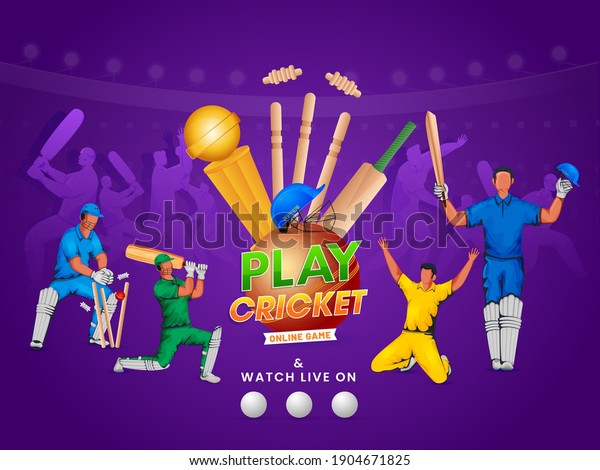 Online Cricket Game Poster Design Cricketer Stock Vector (Royalty Free ...